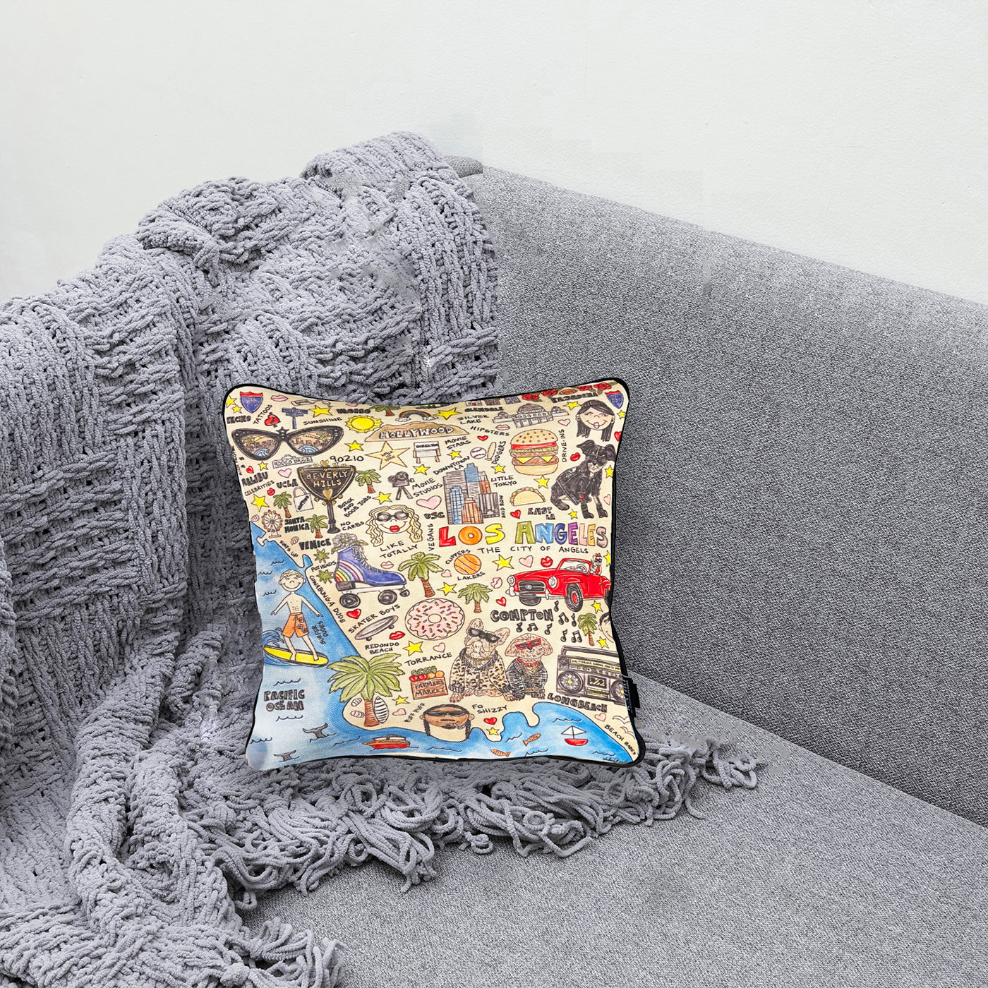 LA Map Pillow – Kahri by KahriAnne Kerr